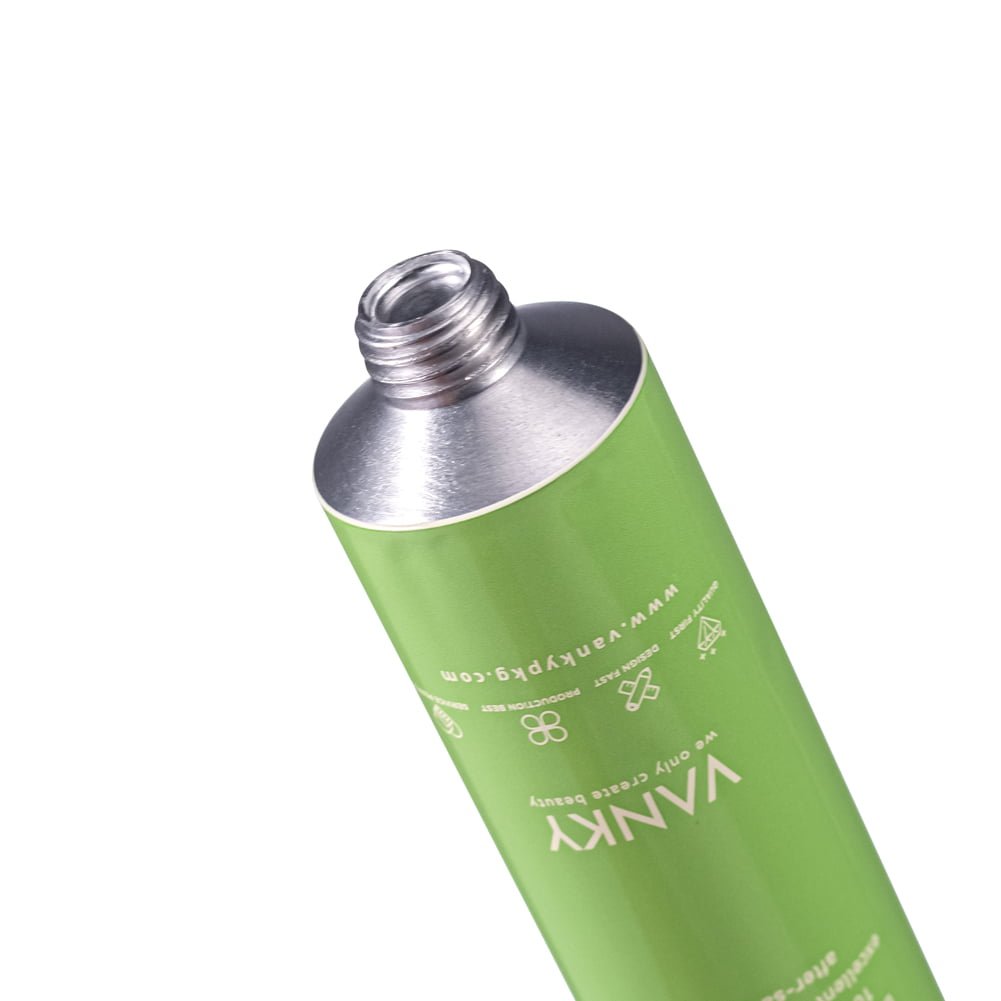 Customized Green Pure Aluminum Tube Packaging With Stripe Cap | One ...